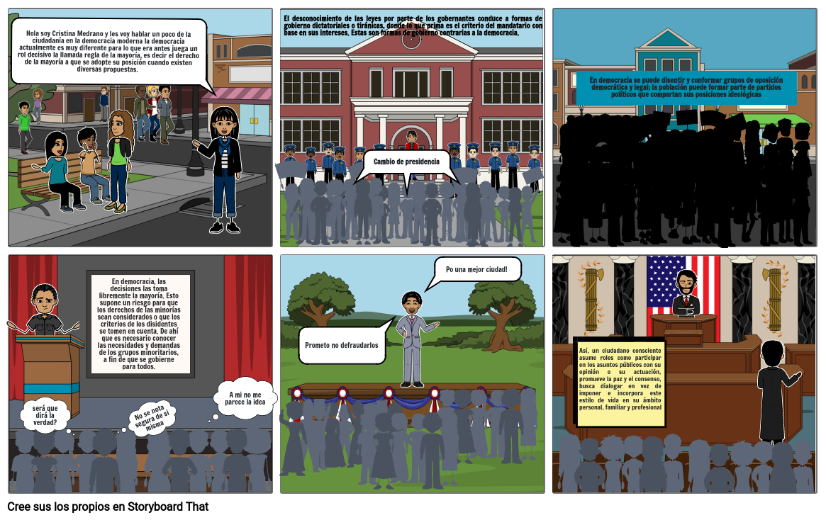 La ciudadanía en la democracia moderna Storyboard