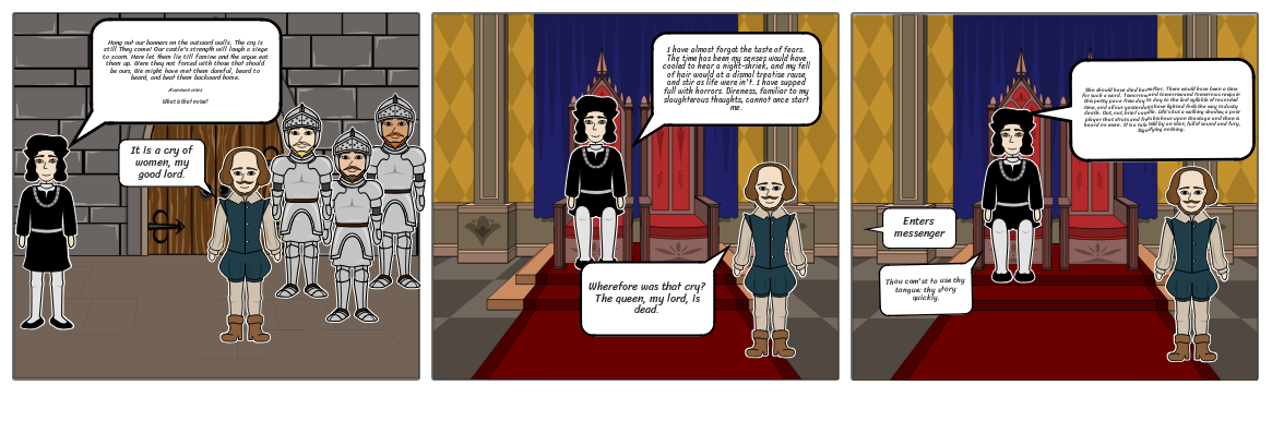 Macbeth Act 5 scene 5 Storyboard by 87767dea