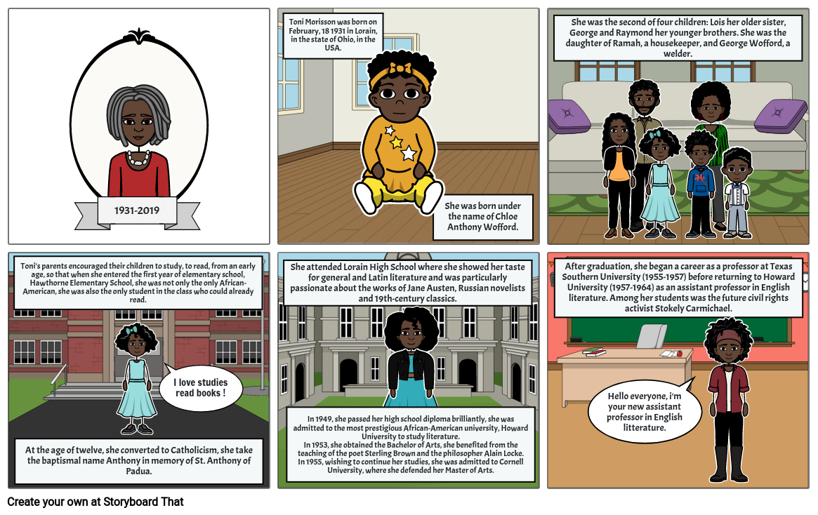 Toni Morisson Storyboard av 878c990d