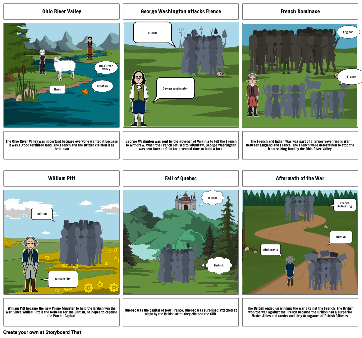 French and Indian War Storyboard by 87fc0bd3