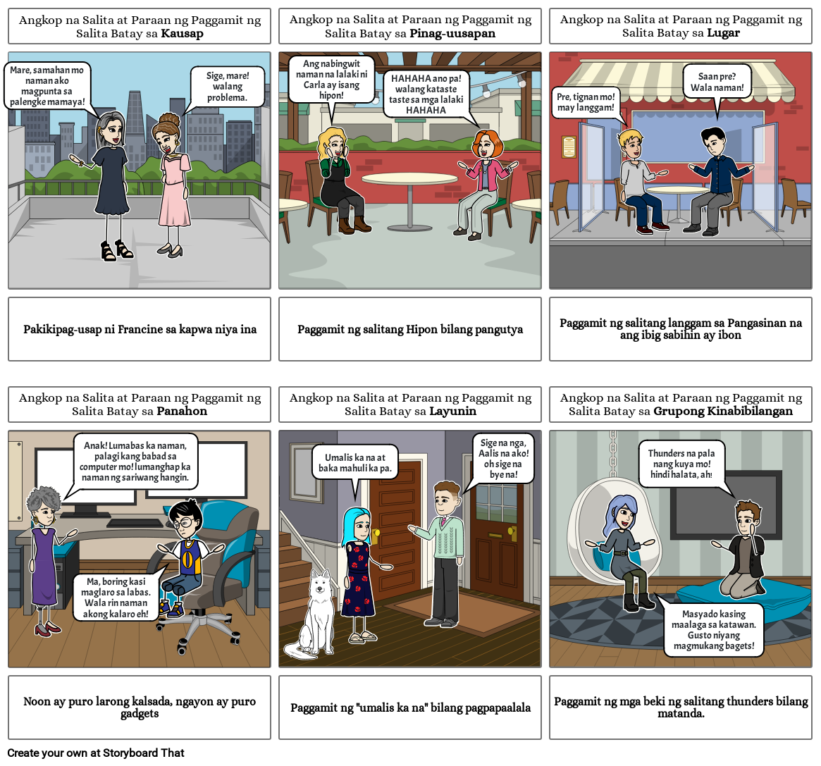 wika at pagbasa Storyboard por 881b3500