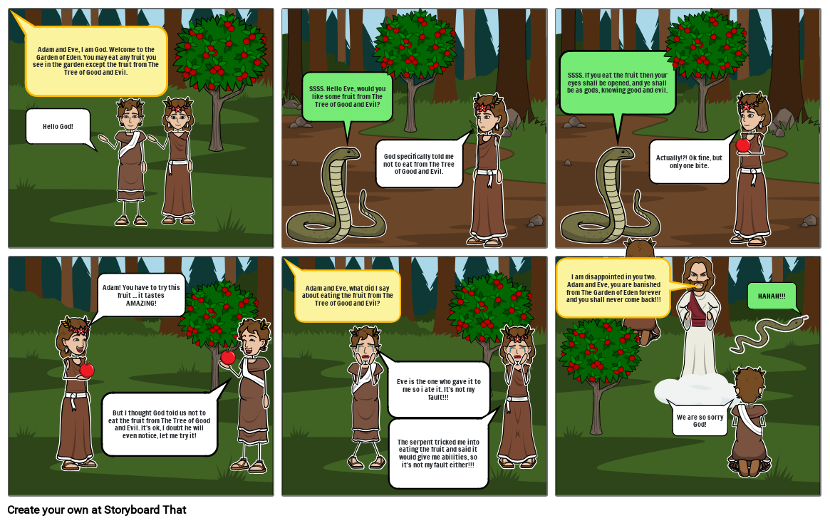 Adam And Eve Comic Strip Storyboard por 897ebe98