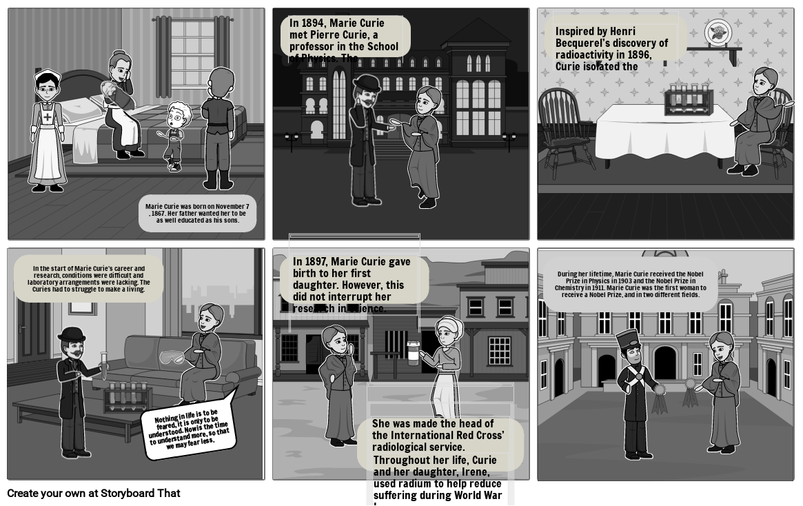 Marie Curie Storyboard by 89a90f7e
