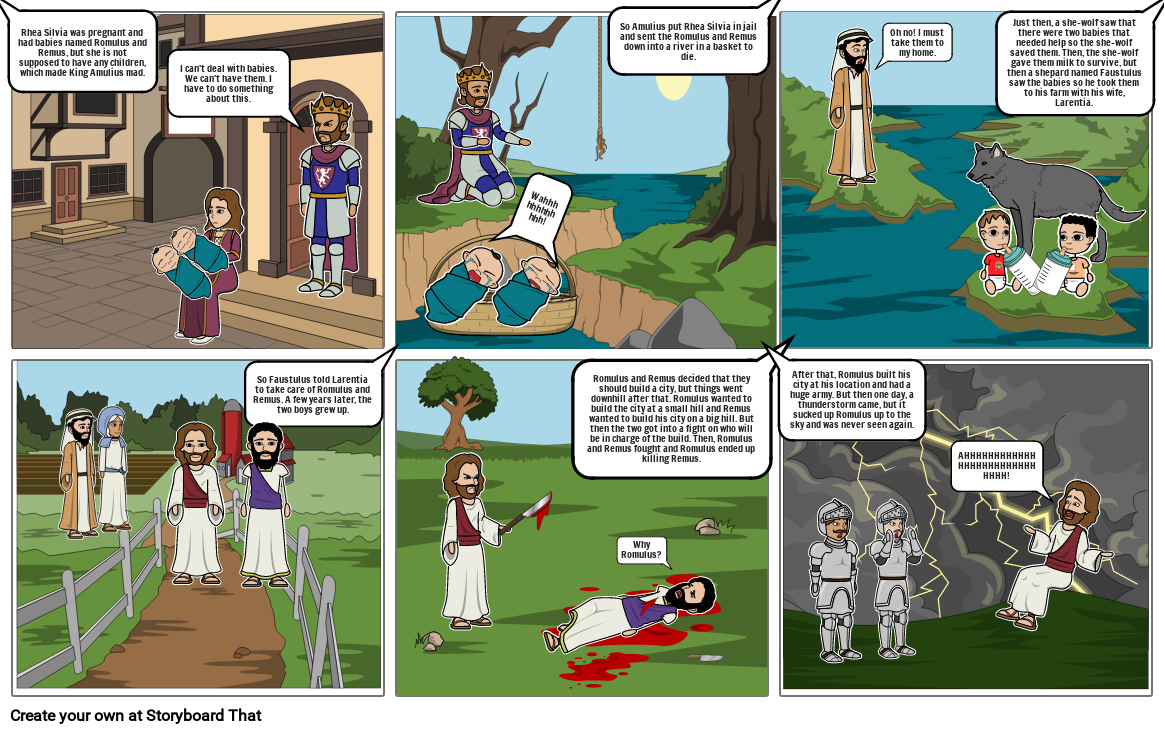 Romulus and Remus Myth Storyboard af 8a239fa5