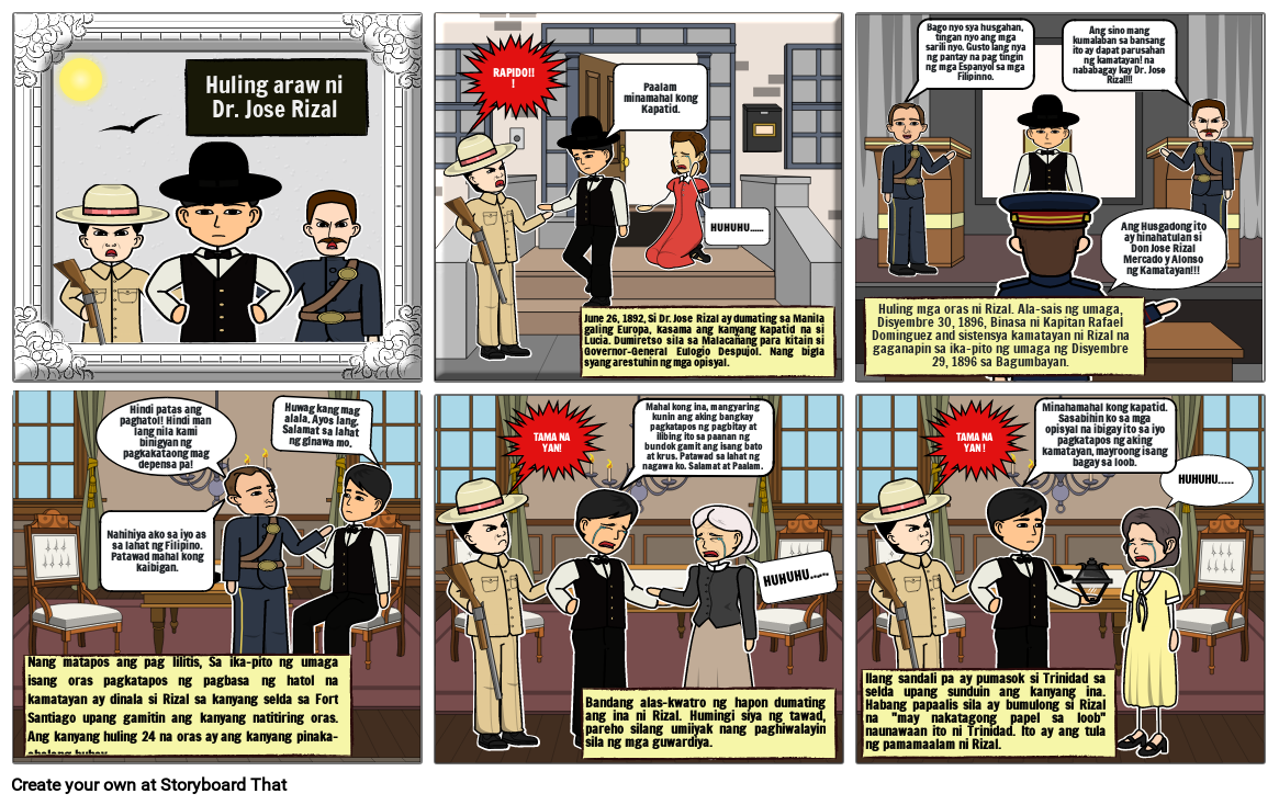 Kamatayan ni Rizal Storyboard by 8a2a1687