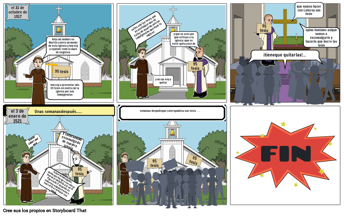 martin lutero 95 tesis Storyboard by 8a433386