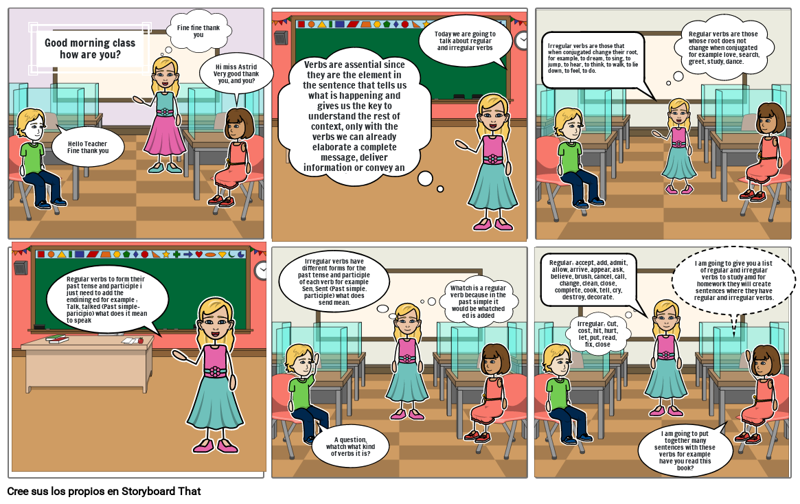 Regular and irregular verbs Storyboard by 8add724f