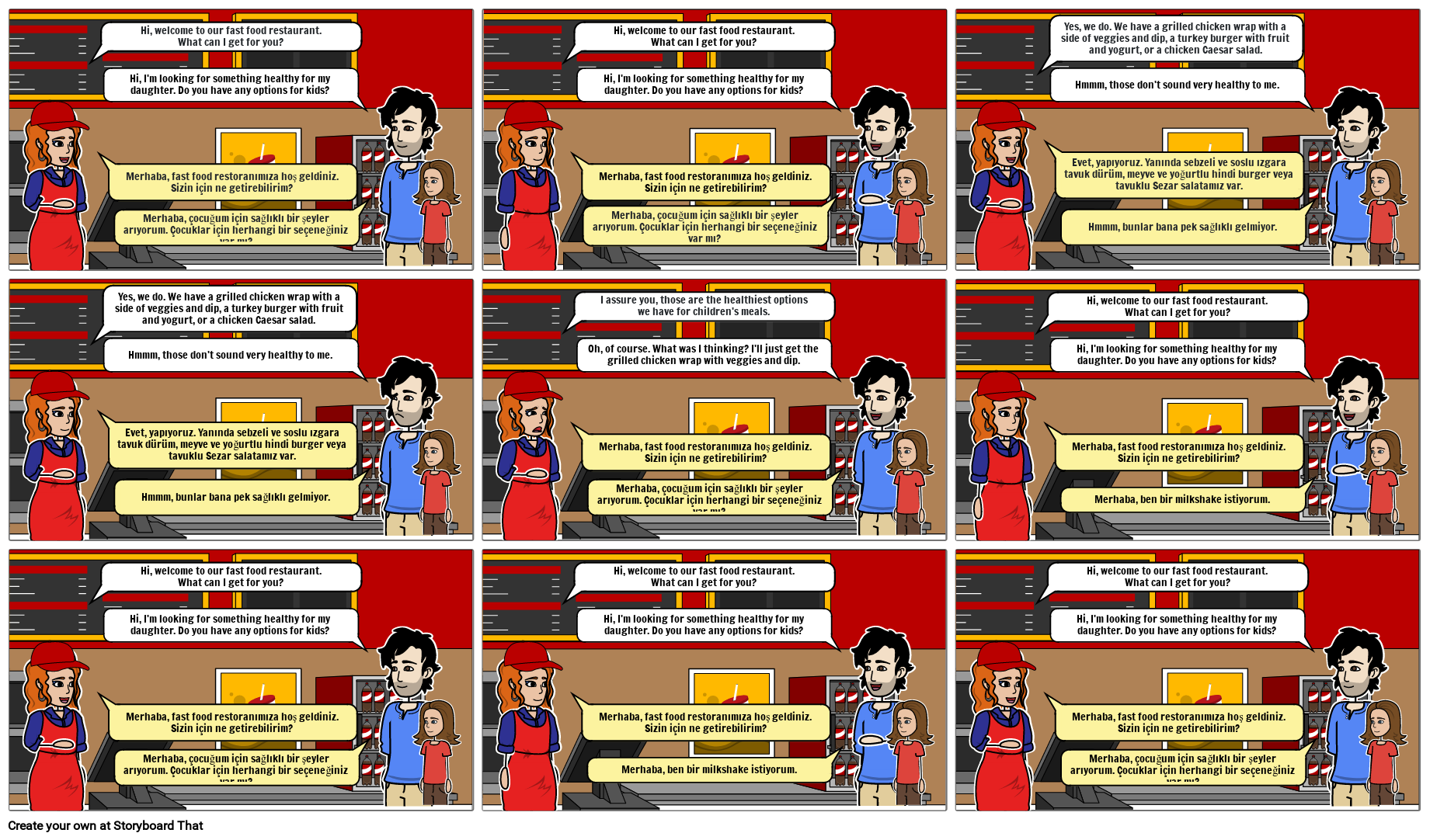 Fastfood Storyboard por 8b6d271e
