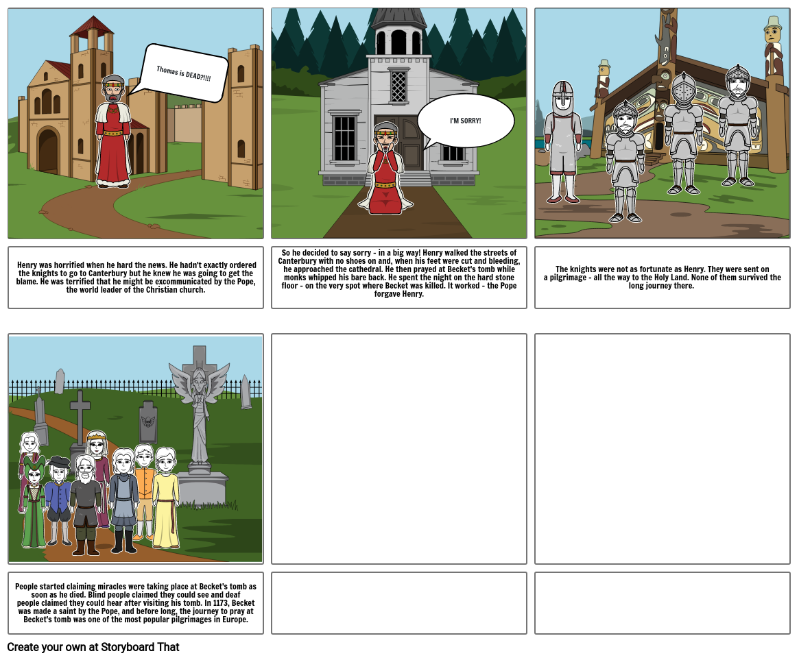 The story of Thomas Becket and Henry II pt.2 Storyboard