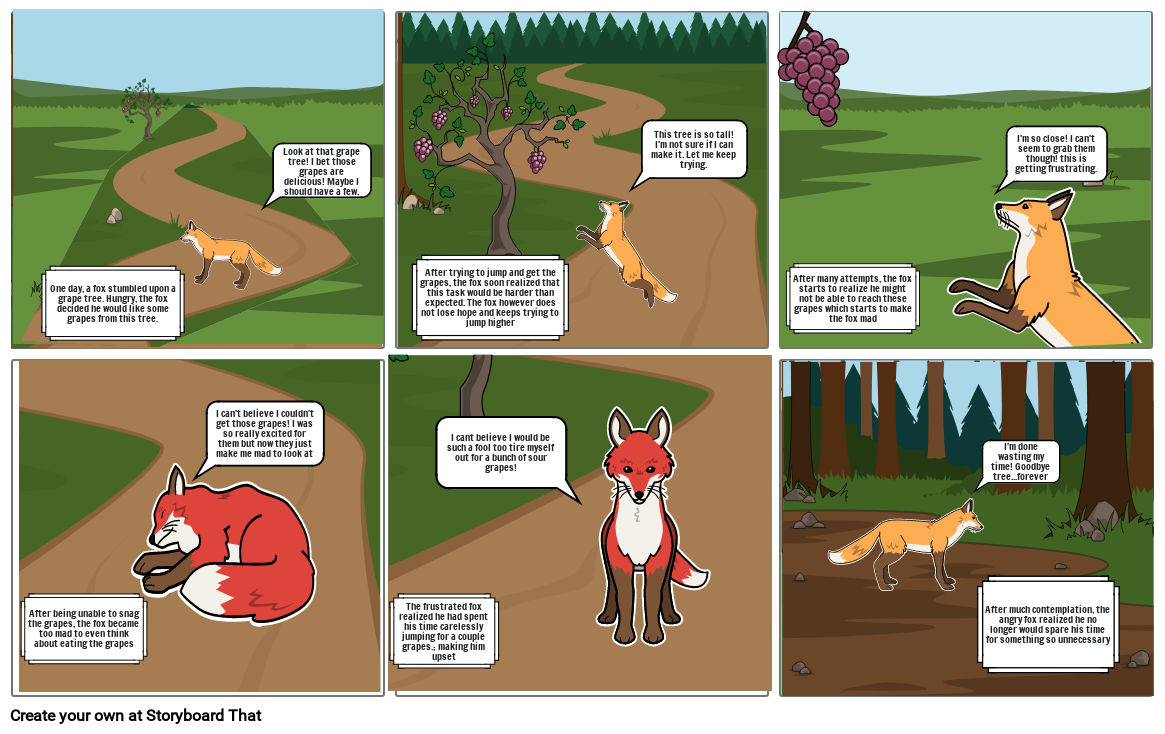 the Fox and Grapes Storyboard by 8c832701
