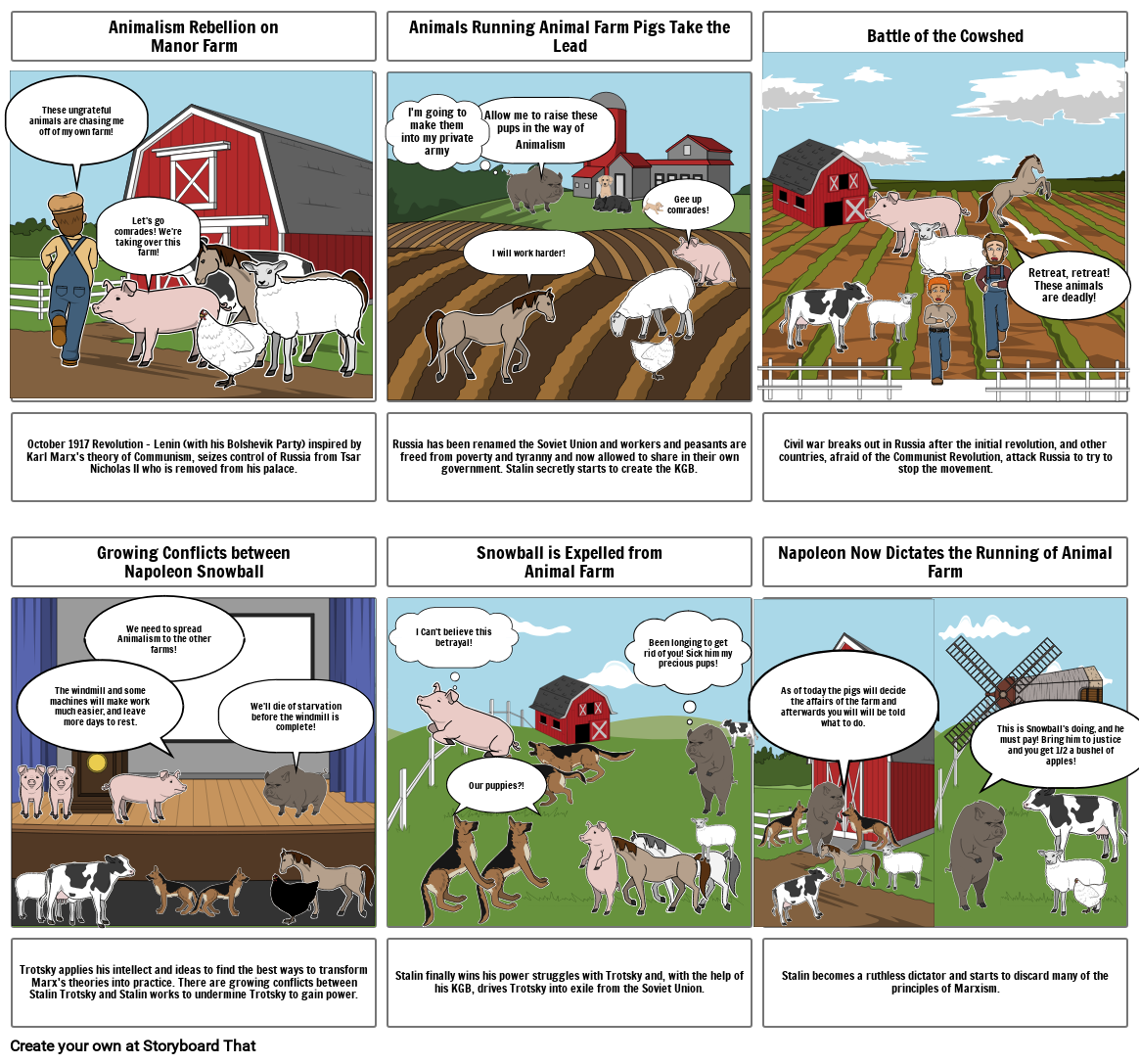 animal farm Storyboard por 8c94a91b