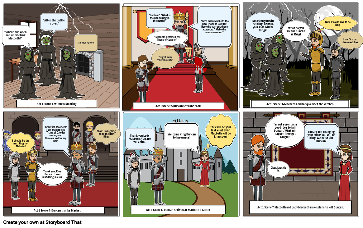 Macbeth Act 1 Storyboard by 8d69223a