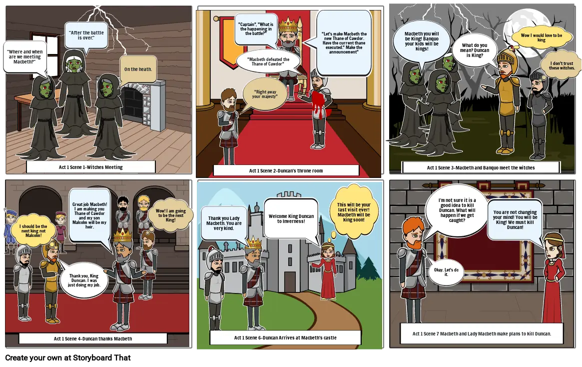Macbeth Act 1 Storyboard by 8d69223a