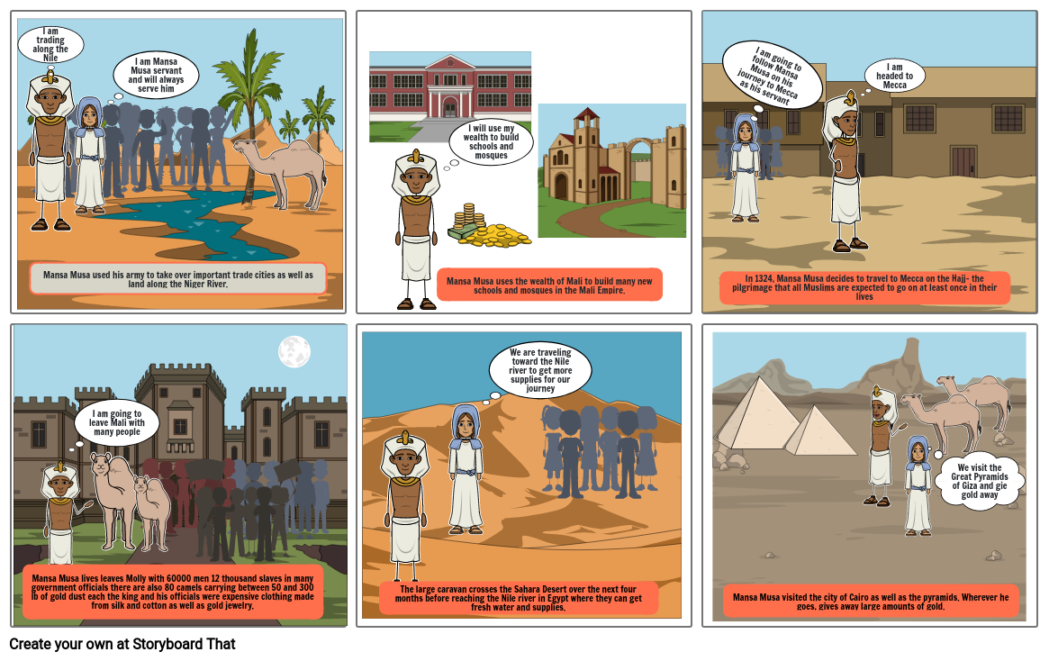 Mansa Musa Comic Strip Storyboard by 8dfba1a9