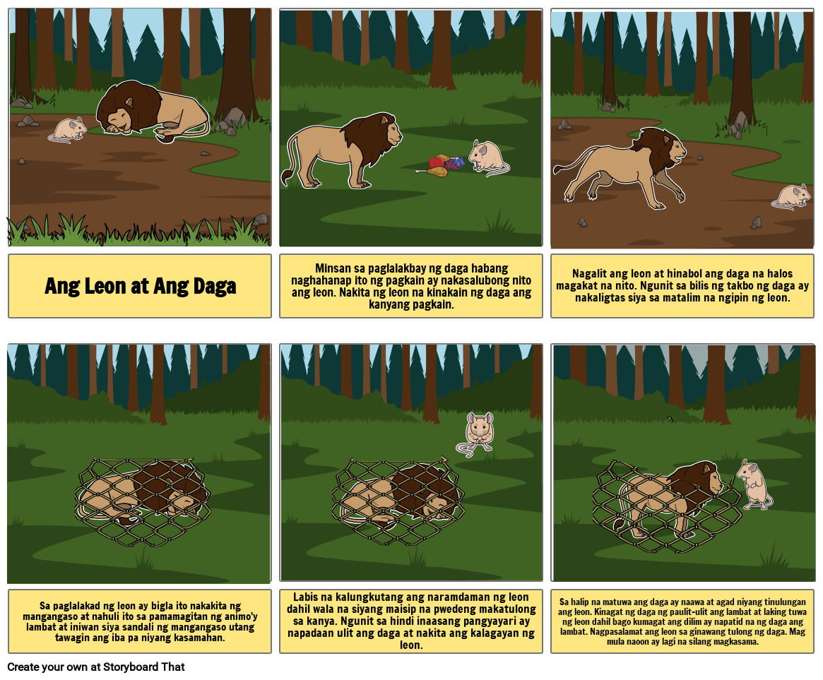 Ang Leon at Ang Daga Storyboard par 8eb81983