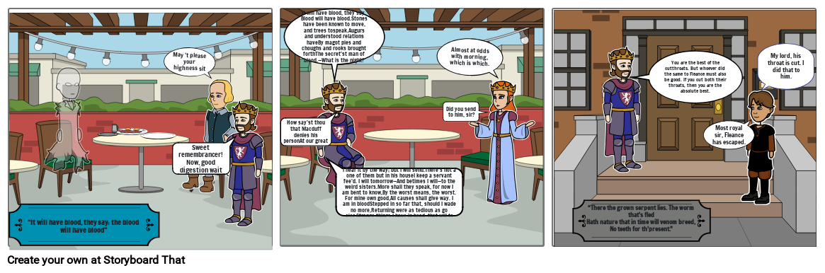 Macbeth Act 3 Scene 4 Storyboard by 8f2cc7db