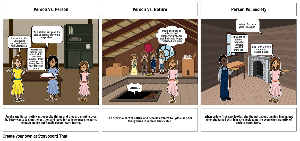 conflicts in Lyddie Storyboard por 8f388aa9