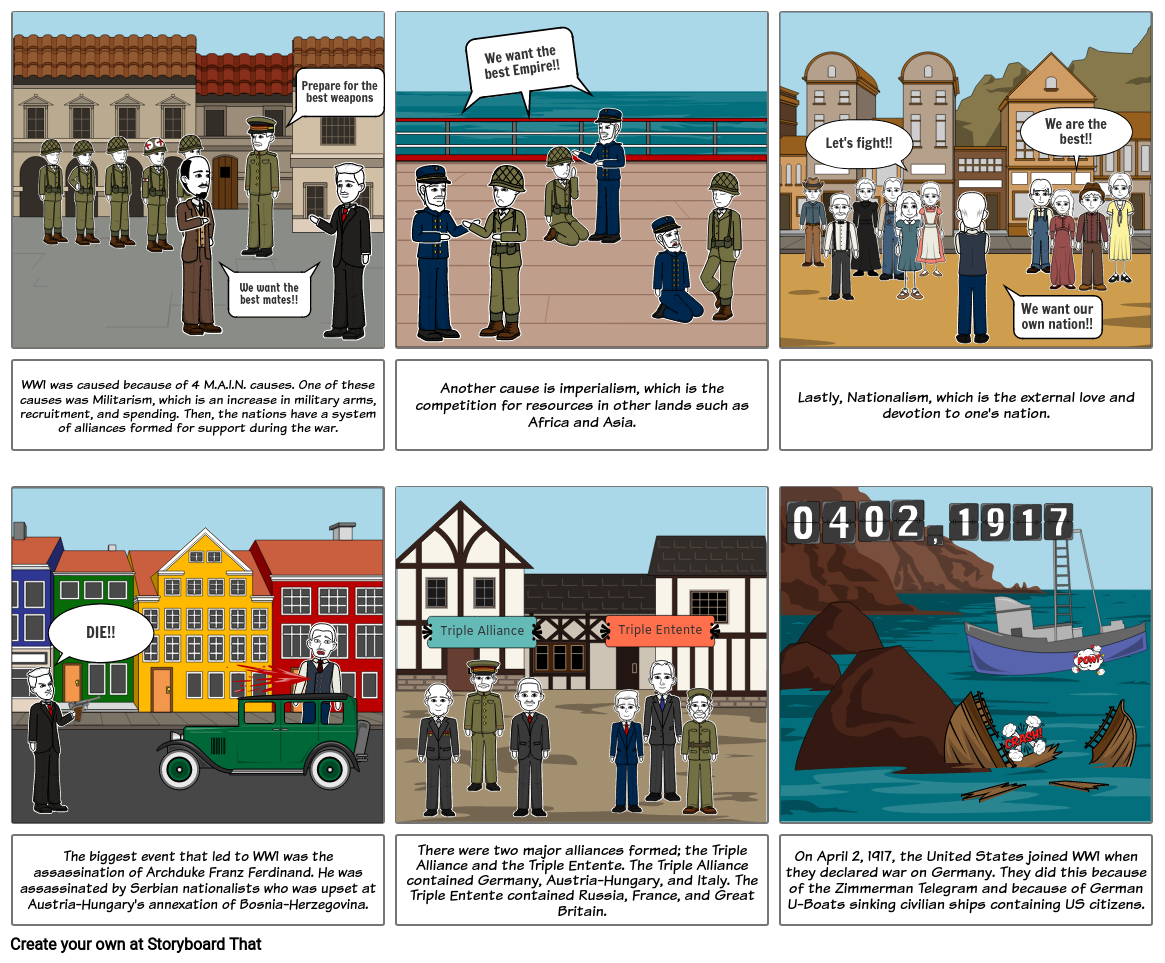 Events that led to WW1 Storyboard by 8f66e456