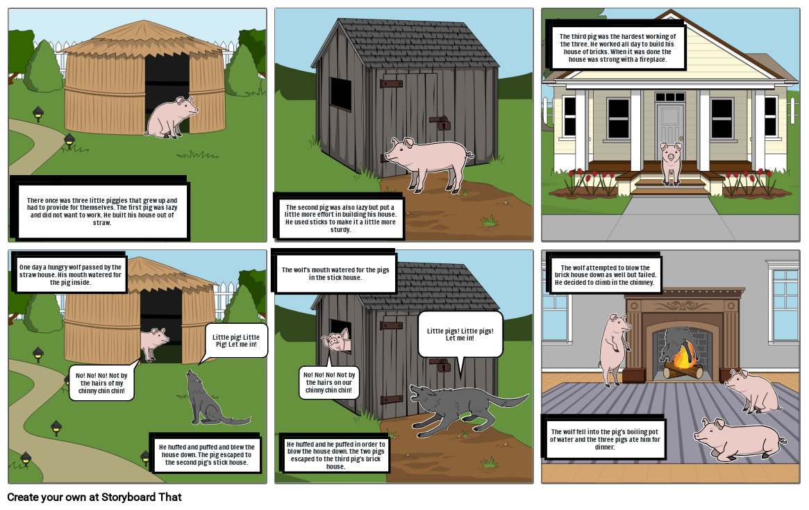 three little pig Storyboard by 8f980246