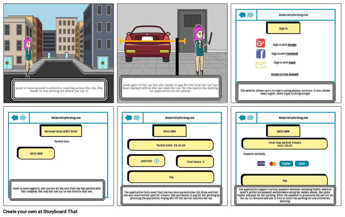 Janet's car Storyboard por 8fc75e8b
