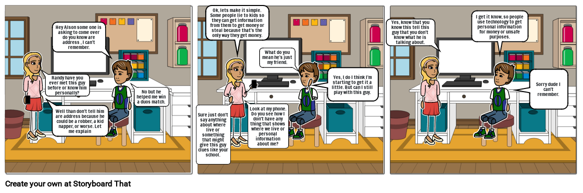 Online safety Storyboard by 8fe22a81