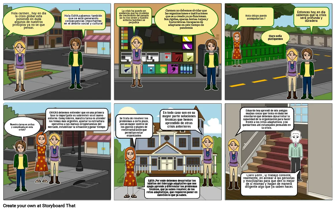 HISTORIETA DEL LIDERASGO ADAPTATIVO Storyboard HISTORIETA DEL LIDERASGO ADAPTATIVO Storyboard