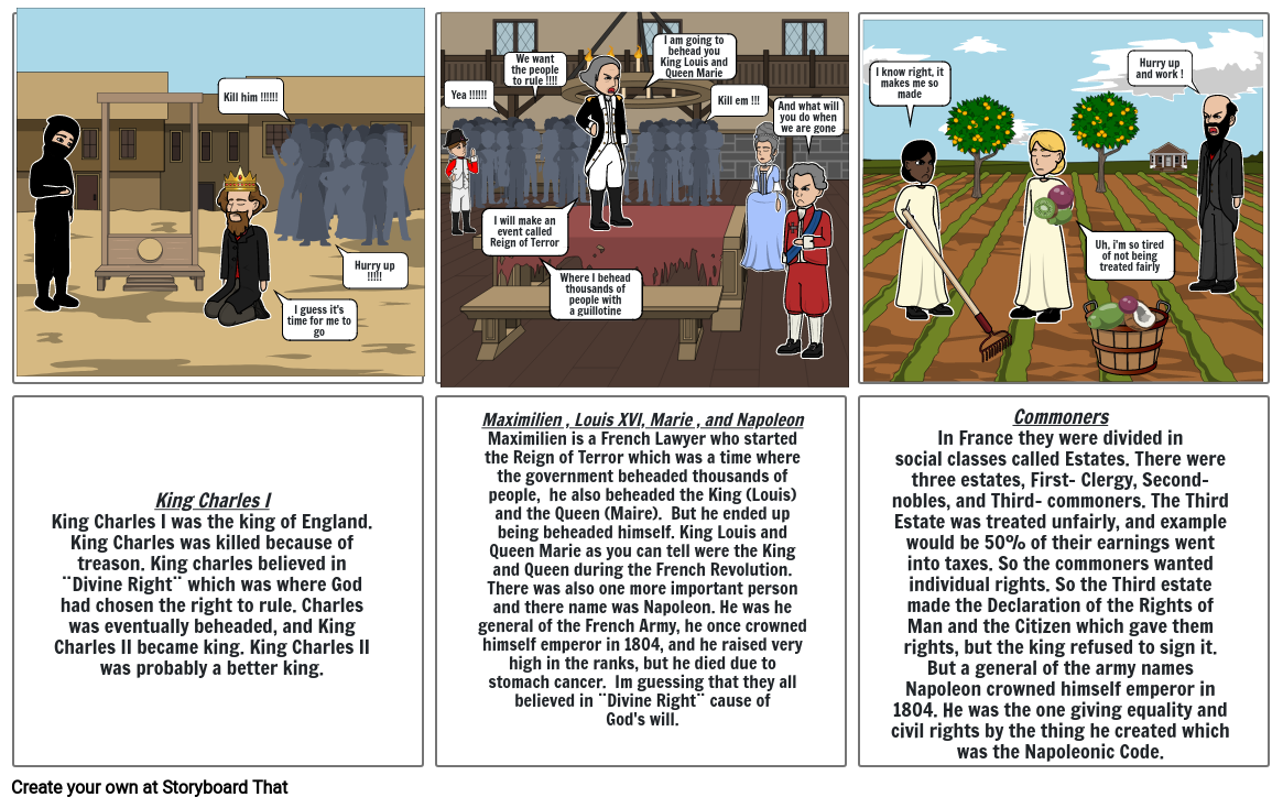 English Civil War/French Revolution Storyboard