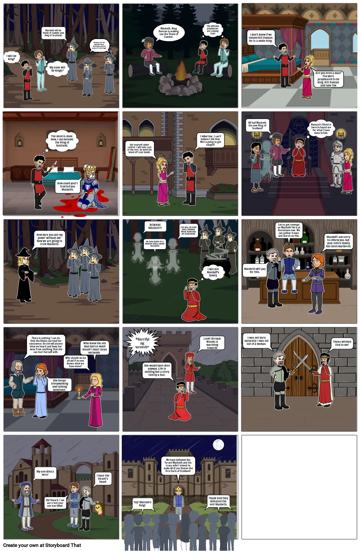 Macbeth Project Storyboard by 9141617c Macbeth Project Storyboard by 9141617c