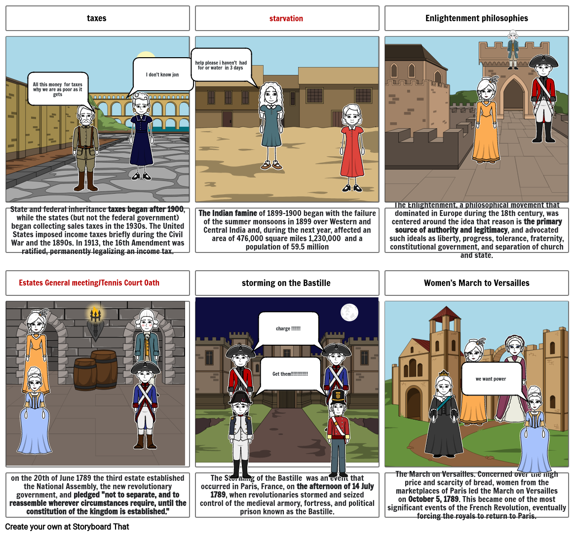 French Revolution Beginnings Storyboard by 9141e2be