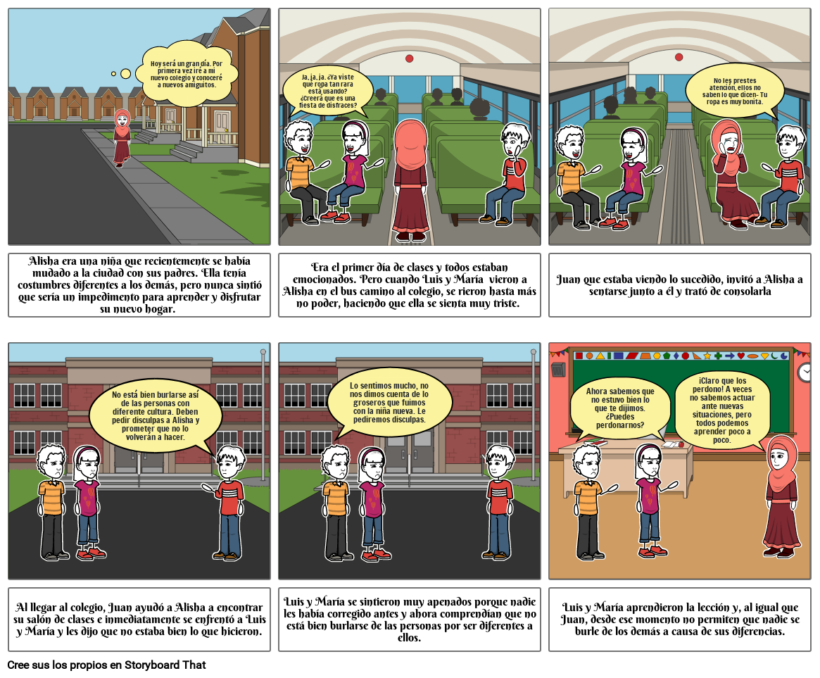 Mi primer día de clases Storyboard by 9184f48a