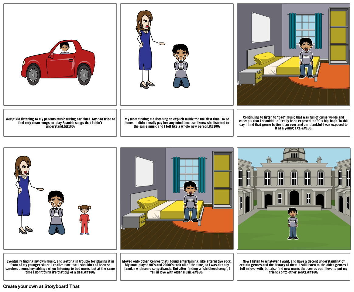 Matteo Literacy Narrative Storyboard Storyboard