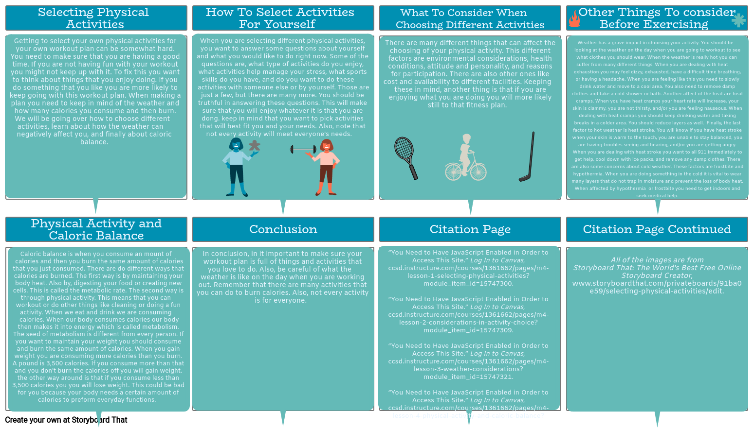 Module 4 Selecting Physical Activities Storyboard Module 4 Selecting Physical Activities Storyboard