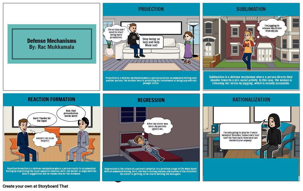 Defense Mechanisms Storyboard por 91bc152a