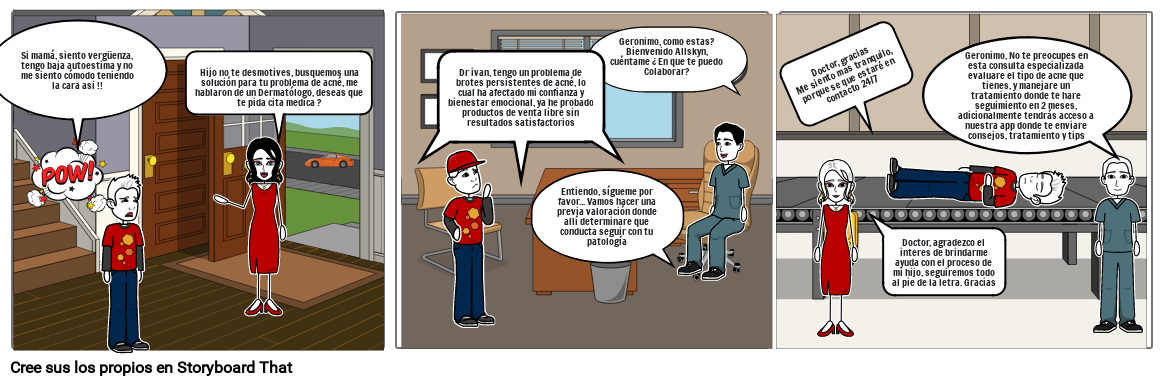 Cliente preocupado por el acné Storyboard por 91bf72b8