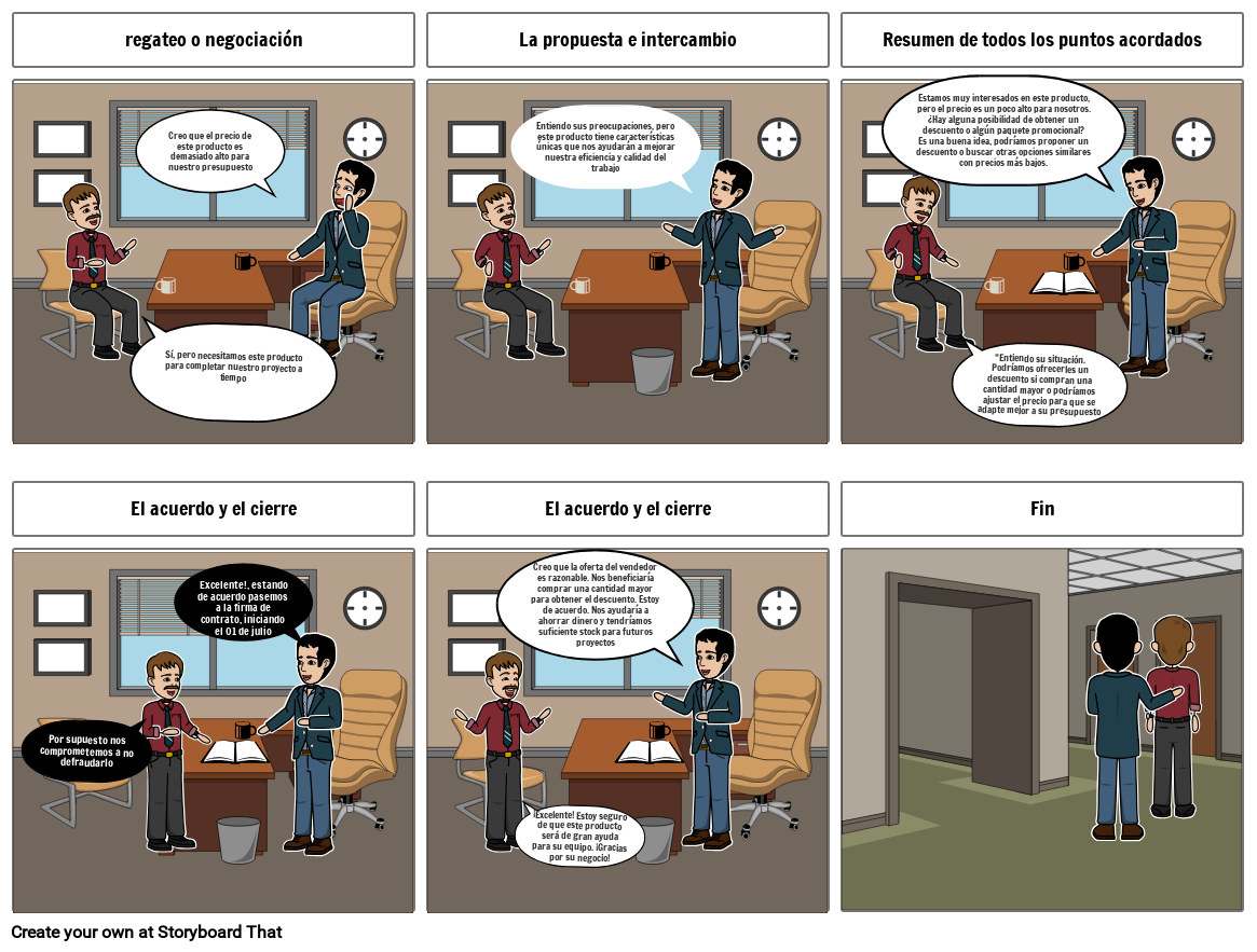regateo o negociación Storyboard por 91e540c9