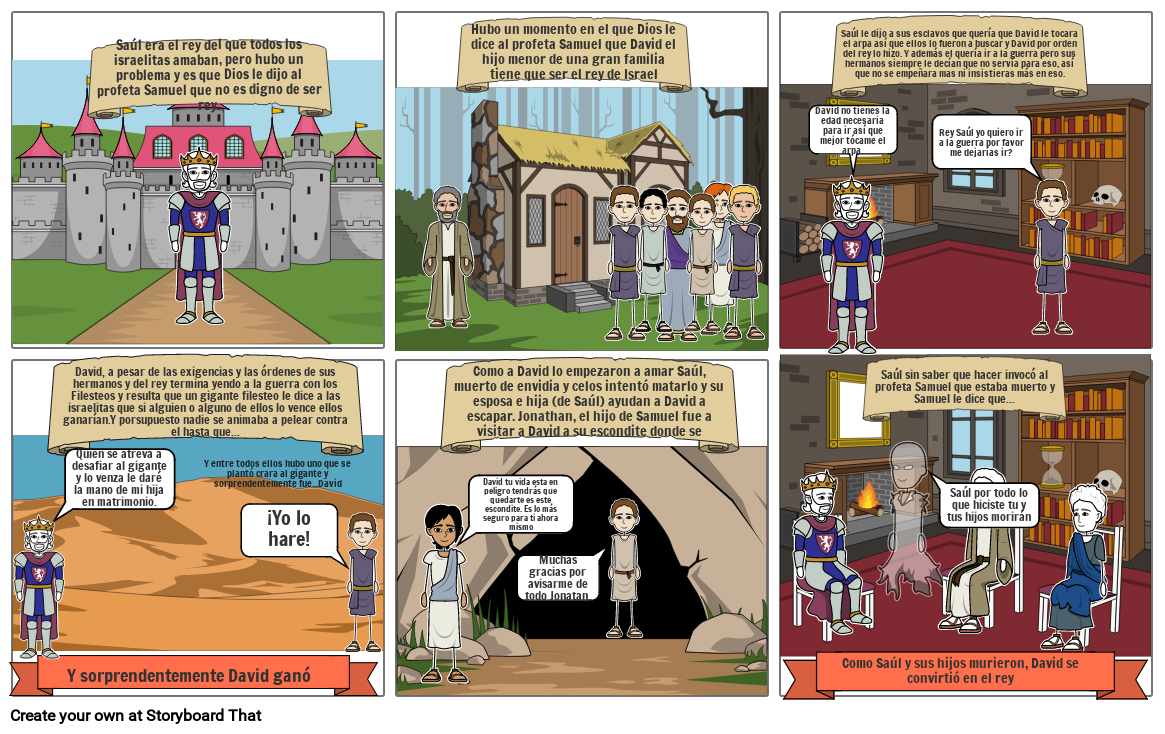 Story telling sobre el Rey David Storyboard by 9251e4b2