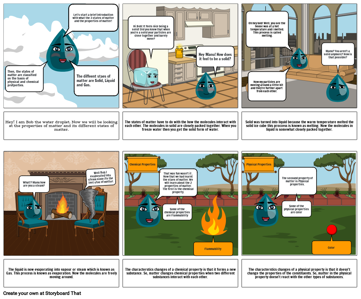 Properties Of Particles In Matter Storyboard By 925b0881