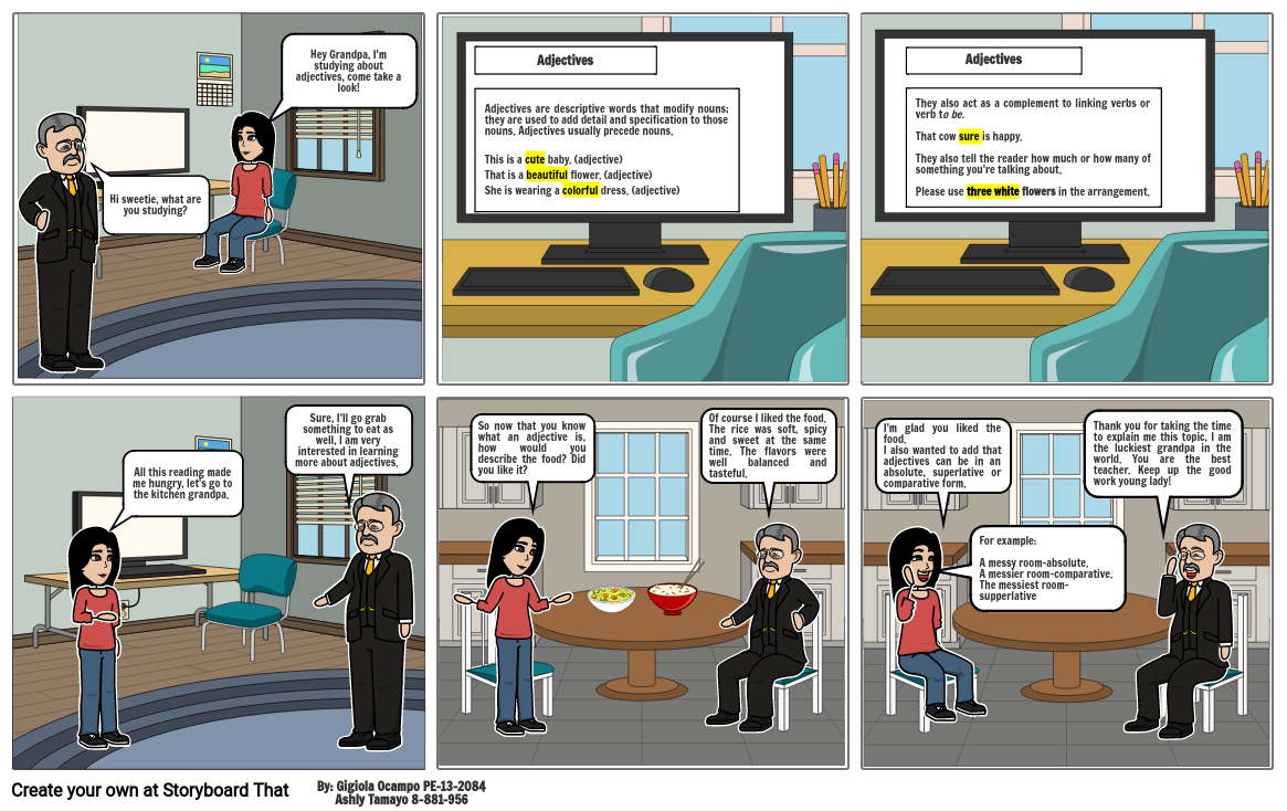 Explaining Adjectives to Grampa Storyboard par 9322dd8f