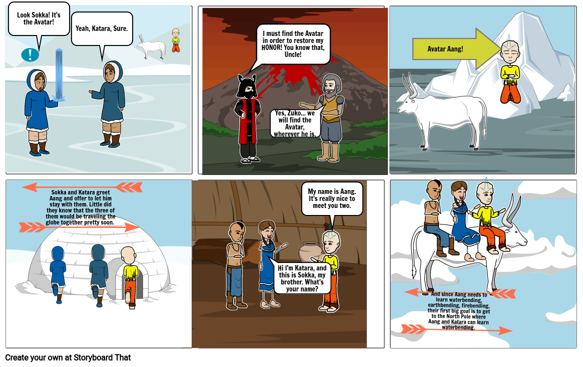 Avatar: The Last Airbender, part 1. Storyboard