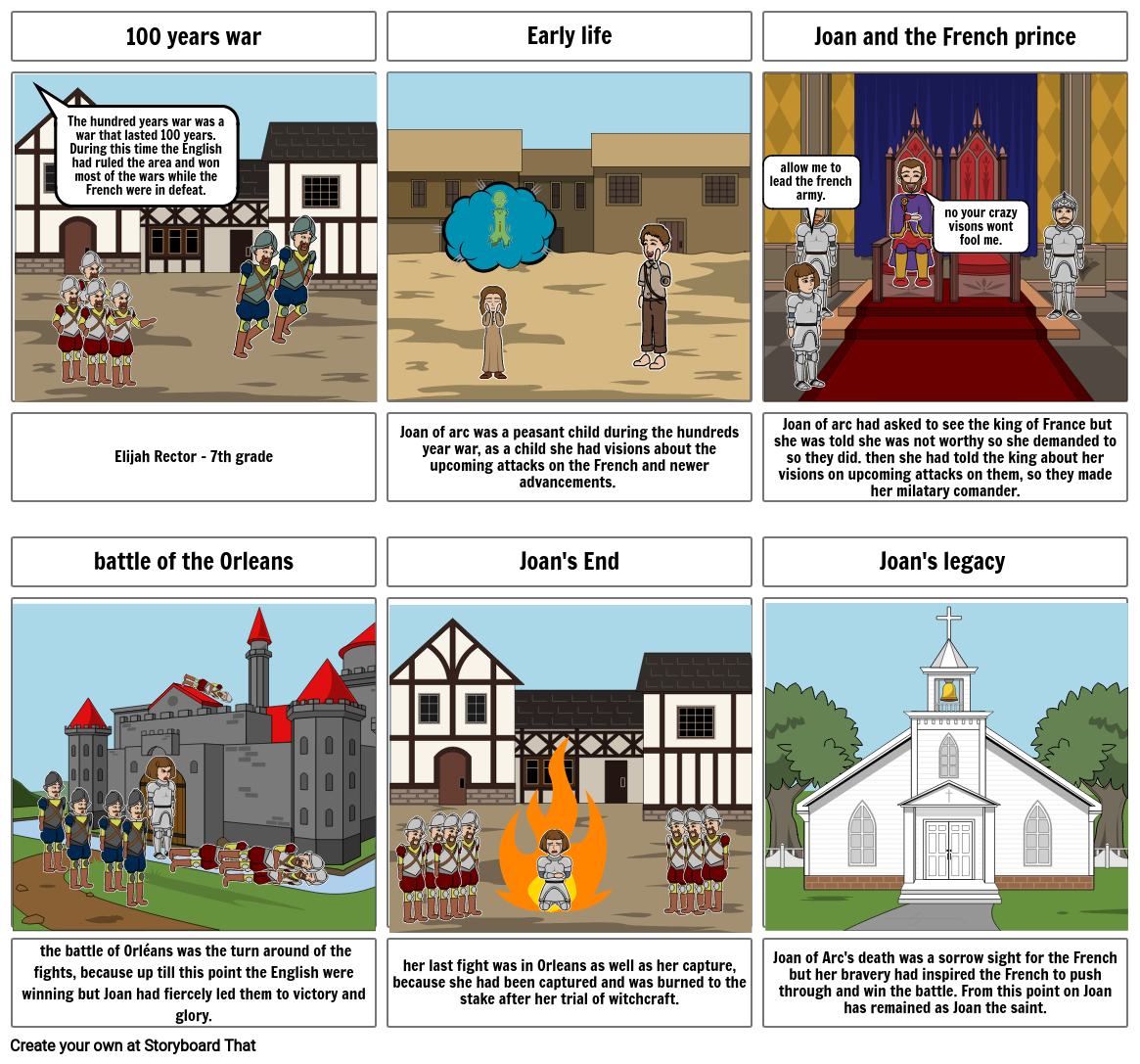 Joan of ark story board Storyboard por 9460c48a