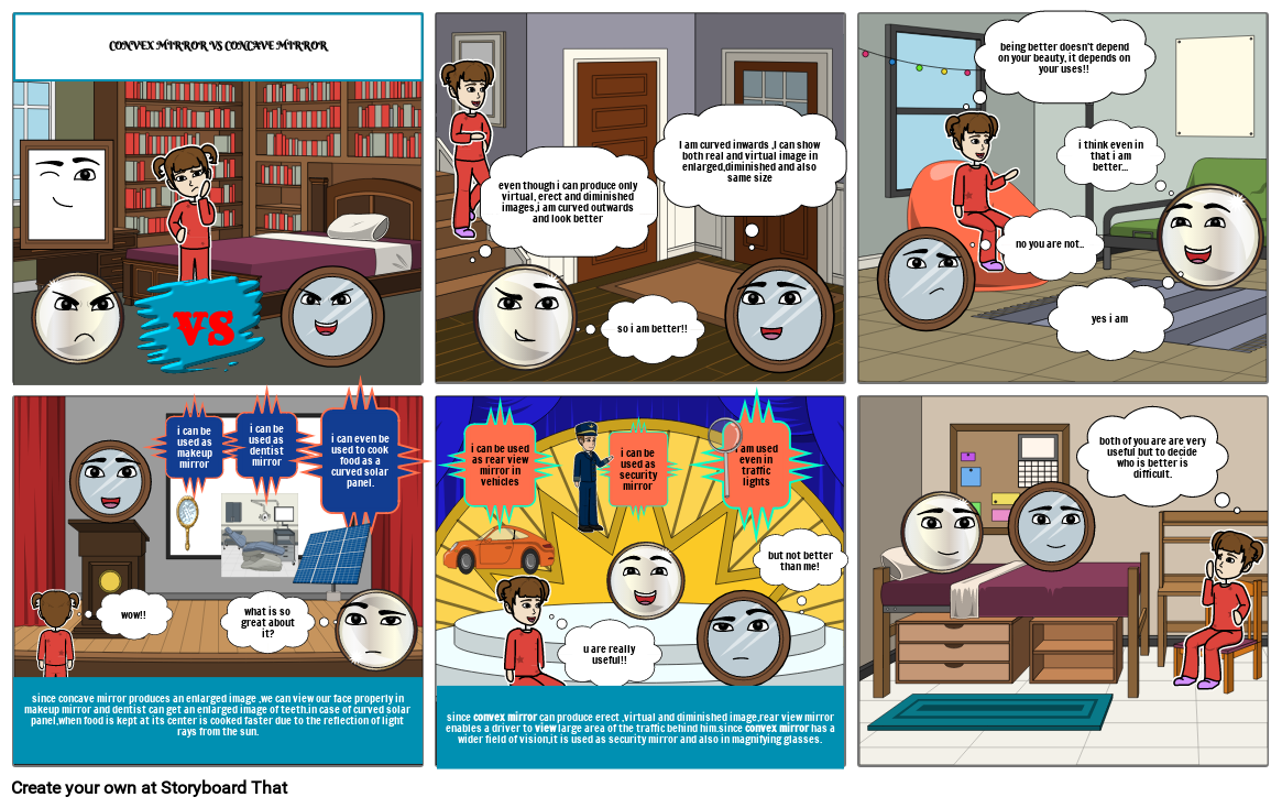 Concave and convex mirror Storyboard by 95434b4d