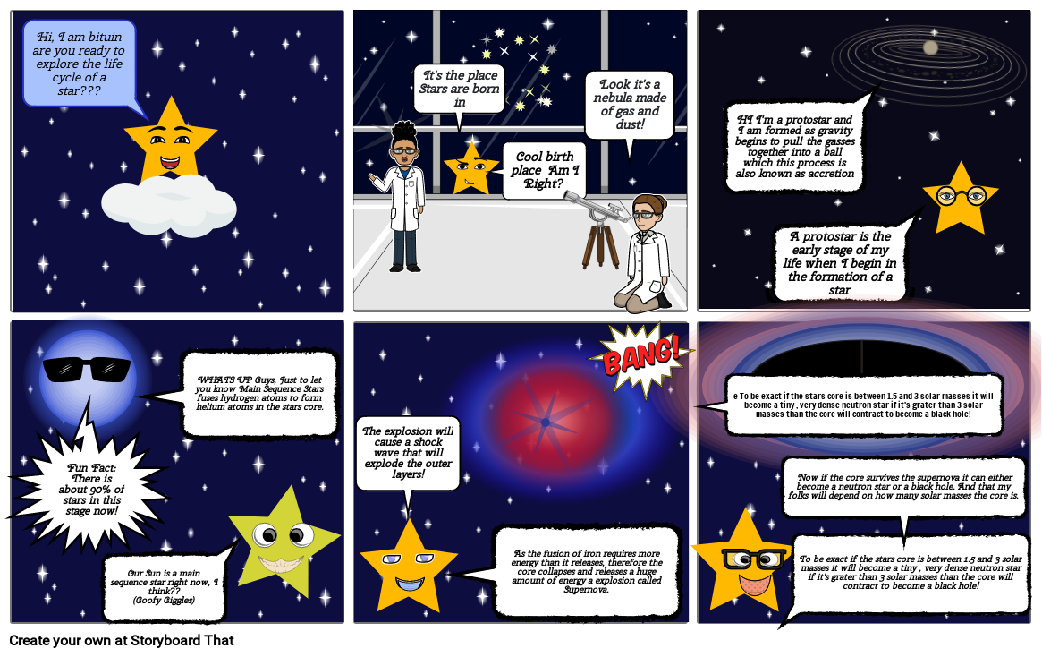 LIFE CYCLE OF STAR Storyboard von 95471f09