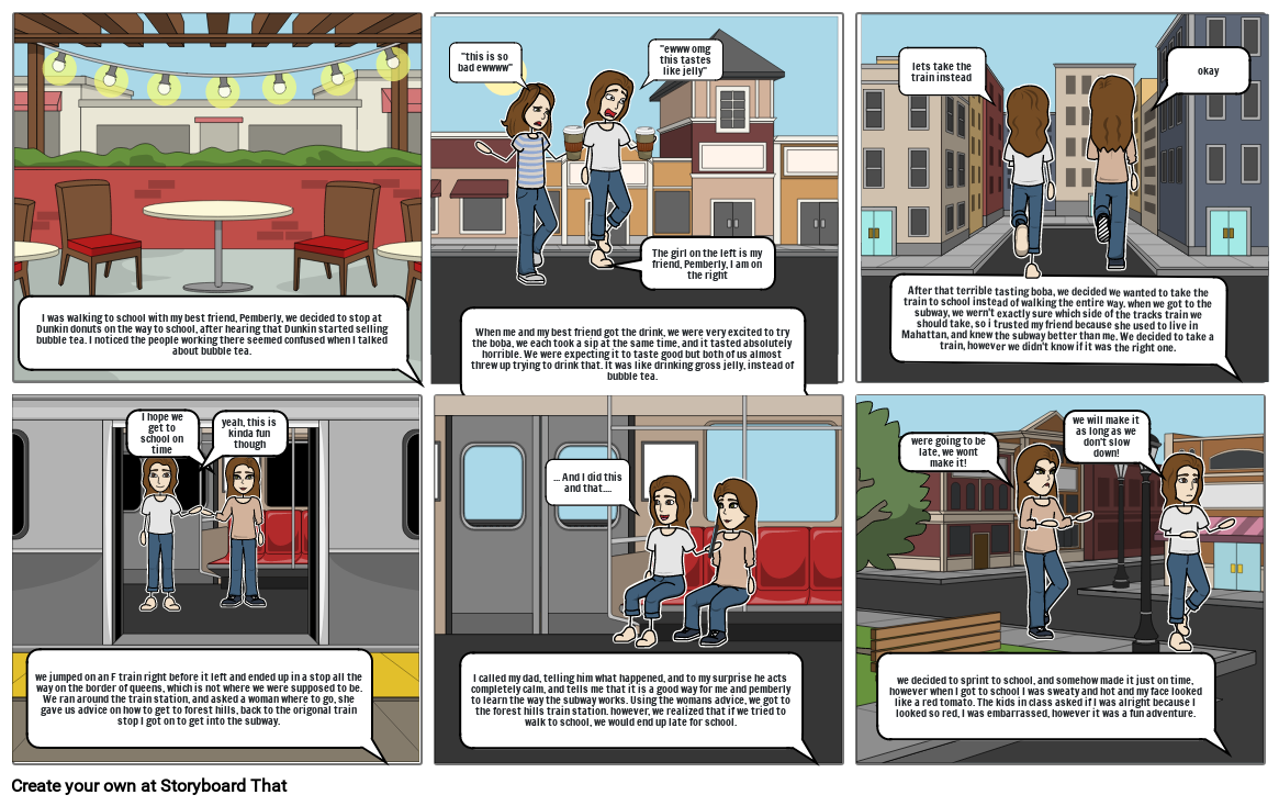 Going to school with my best friend Storyboard