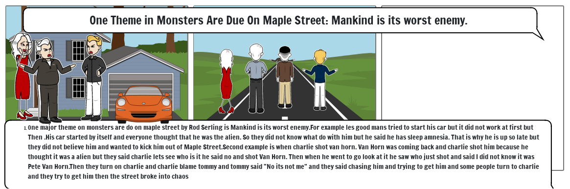 monster are due on maple street theme Storyboard