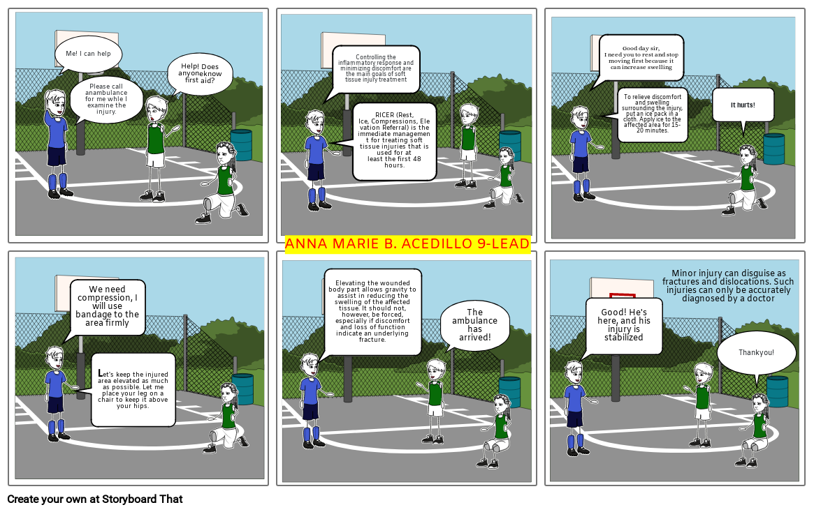 Basketball injury firstaid Storyboard by 9643da9c