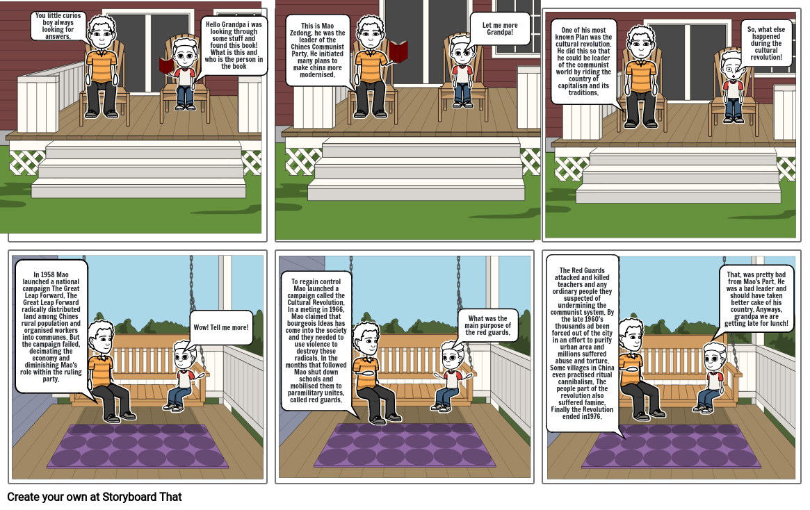 Chines Cultural Revolution Comic Strip Storyboard