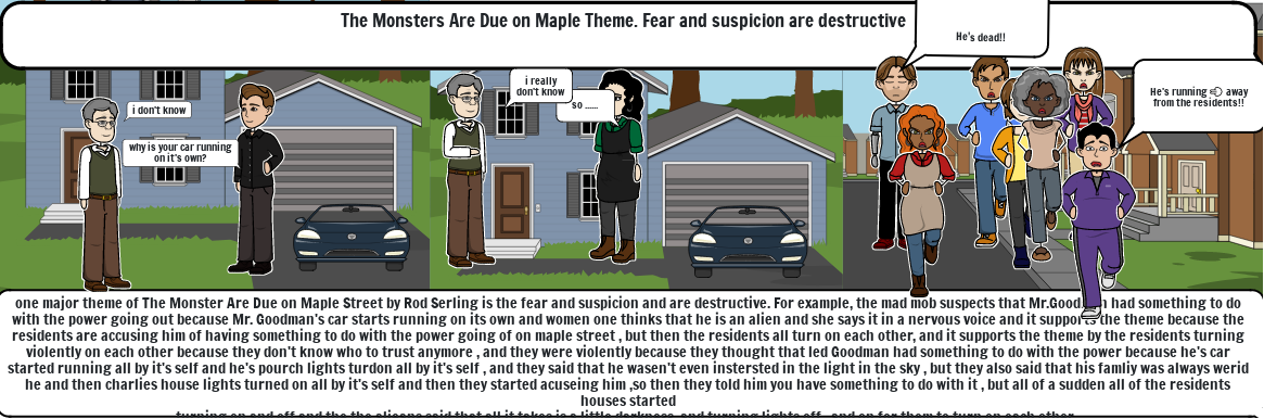 The Monsters Are Due on Maple Street Theme Storyboard