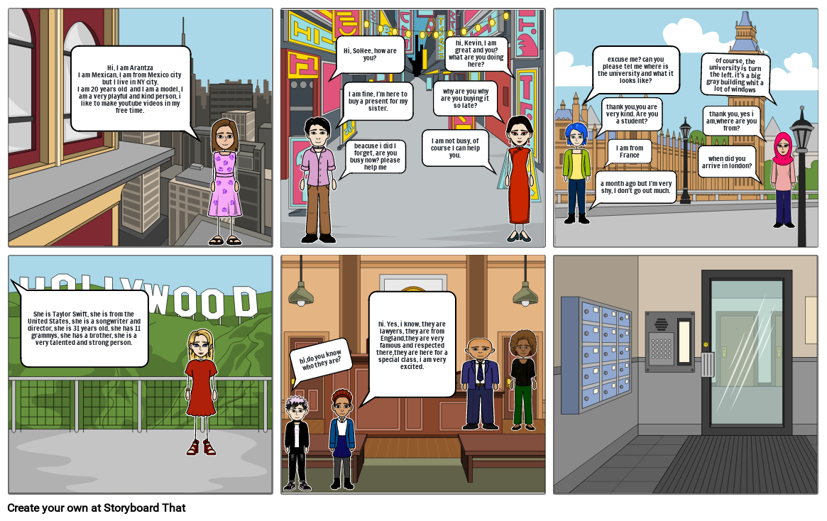 Who Are You Describing Characters Storyboard