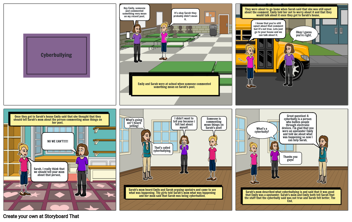 Cyberbullying Storyboard by 98d8daf0