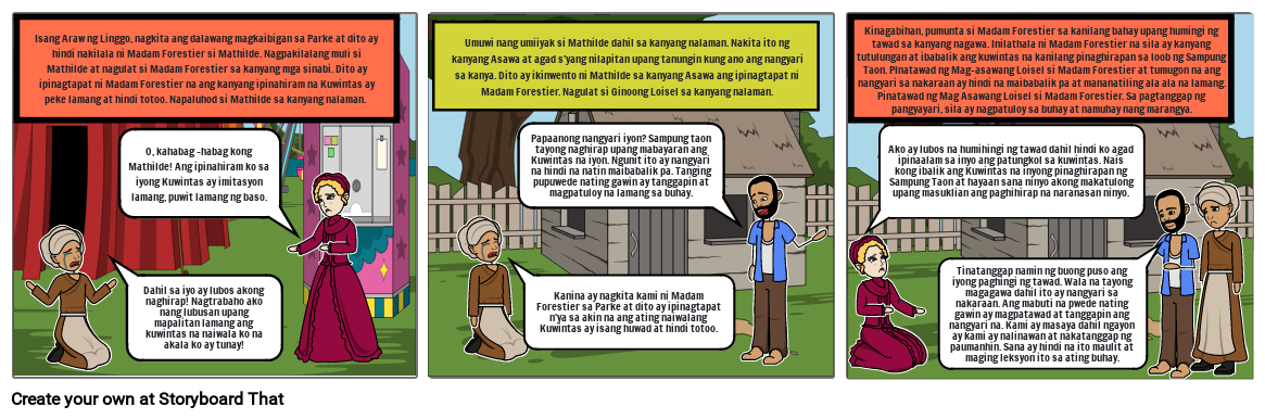 Wakas ng "Ang Kuwintas" Storyboard por 9979af1b